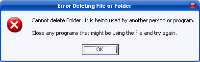 Delete locked files on Windows with Unlocker